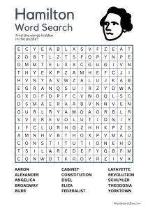 Hamilton Word Search Free Printable PDF File - WordsearchZen.com