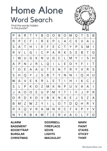 Home Alone Word Search Free Printable PDF File - WordsearchZen.com