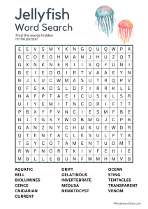Jellyfish Word Search Free Printable PDF File - WordsearchZen.com