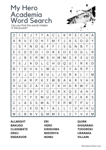 My Hero Academia Word Search Free Printable PDF File - WordsearchZen.com