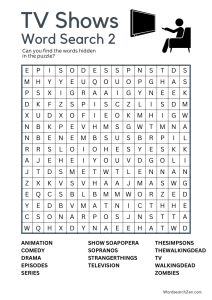 TV Shows Word Search Free Printable PDF File - WordsearchZen.com