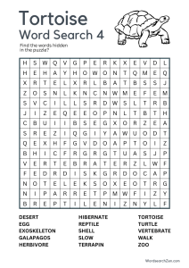 Tortoise Word Search Free Printable PDF File - WordsearchZen.com