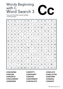Words Beginning with C Word Search 6 Free Printable PDF File ...