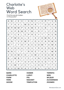 Charlotte's Web Word Search Free Printable PDF File - WordsearchZen.com
