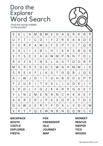 Dora the Explorer Word Search Free Printable PDF File - WordsearchZen.com