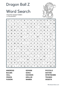 Dragon Ball Z Word Search Free Printable PDF File - WordsearchZen.com