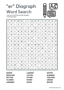 er Diagraph Word Search Free Printable PDF File - WordsearchZen.com