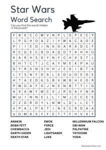 Star Wars Word Search Free Printable PDF File - WordsearchZen.com