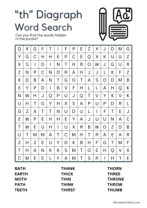 th Diagraph Word Search Free Printable PDF File - WordsearchZen.com