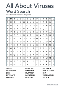 All About Viruses Word Search Free Printable PDF File - WordsearchZen.com