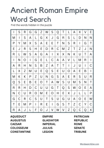 Ancient Roman Empire Word Search Free Printable PDF File ...