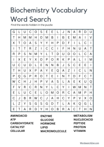 Biochemistry Vocabulary Word Search Free Printable PDF File ...