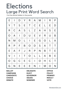 Elections Large Print Word Search Free Printable PDF File ...