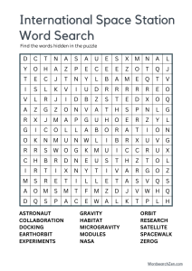 International Space Station Word Search Free Printable PDF File ...