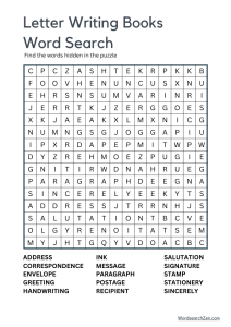 Letter Writing Books Word Search Free Printable PDF File ...