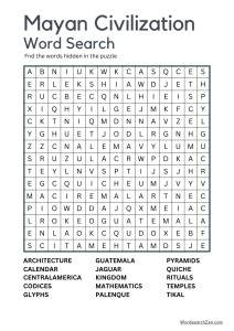 Mayan Civilization Word Search Free Printable PDF File - WordsearchZen.com