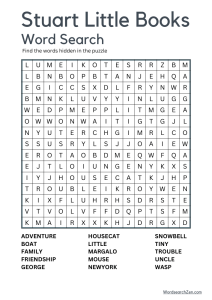 Stuart Little Books Word Search Free Printable PDF File - WordsearchZen.com