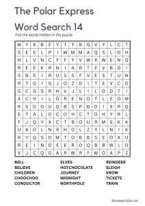 The Polar Express Word Search 14 Free Printable PDF File ...