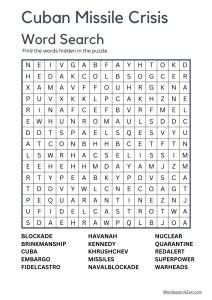 Cuban Missile Crisis Word Search 10 Free Printable PDF File ...