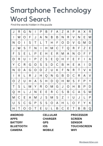 Smartphone Technology Word Search Free Printable PDF File ...
