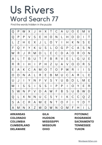 Us Rivers Word Search 77 Free Printable PDF File - WordsearchZen.com