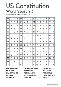 US Constitution Word Search Free Printable PDF File - WordsearchZen.com