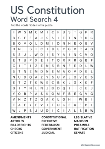 US Constitution Word Search Free Printable PDF File - WordsearchZen.com