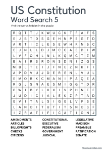 US Constitution Word Search Free Printable PDF File - WordsearchZen.com