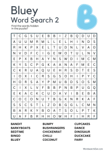 Bluey Word Search - Free Printable PDF | Word Search Zen