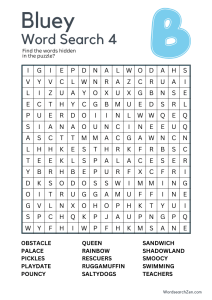 Bluey Word Search - Free Printable PDF | Word Search Zen